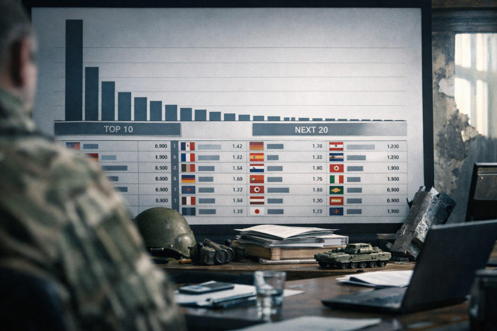 Global military expenditure ranking highlights scale gap across top ...